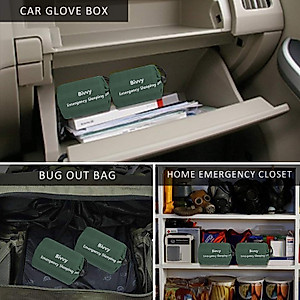 Zmoon Emergency Sleeping Bag 2 Pack Lightweight Survival Sleeping Bags Thermal Bivy Sack Portable Emergency Blanket for Camping, Hiking, Outdoor, Activities (Green)