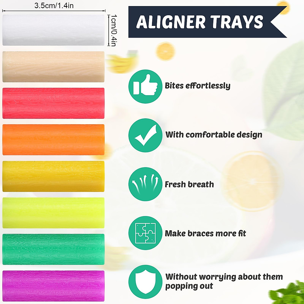 80 Pieces Chew Aligner Tray Seaters Colorful Aligner Seater Chew Chompers, 8 Colors