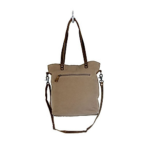 Myra Bag Aesthetic Shoulder Bag Upcycled Cotton & Leather S-2809