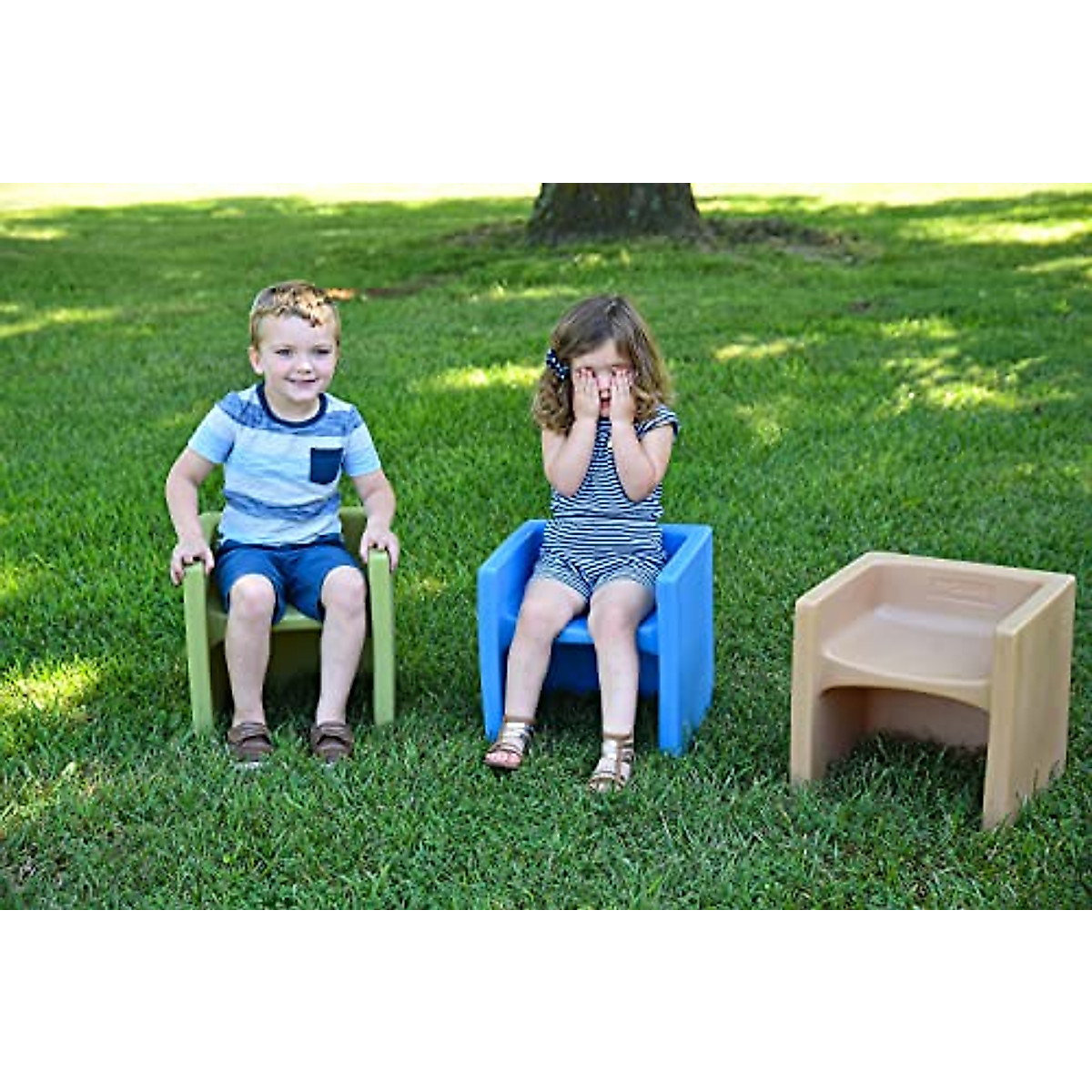 Children's Factory 3-in-1 Cube Chair for Kids, Flexible Seating Classroom Furniture, 1-Pack, Sky Blue