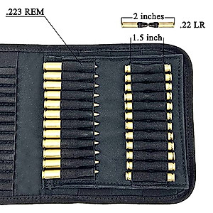 Tactical 100 Rounds Load 200 Shells Molle Rifle Pistol Bullet Cartridge Ammo Pouch Ammunition Shell Carrier Holder Storage Case Waist Bag for 10/22 .22LR .17HMR .222 .223 Cal 5.56mm