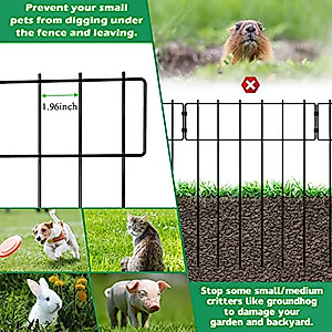 Loninak 10 Pack Animal Barrier Fences, 17 Inch(H) X 10 Ft(L) No Dig Fence Decorative Fence Rustproof Metal Wire Garden Fence Border for Dog Rabbits Ground Stakes Defence Yard Landscape Patio T Shape.