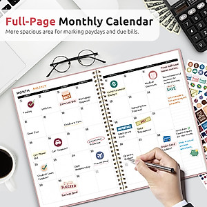 Budget Planner - Monthly Budget Book with Expense Tracker Notebook, Undated Bill Organizer & Finance Planner to Take Control of Your Money, 2024-2025 Account Book to Manage Your Finances-Pink