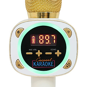 Singing Machine Official Carpool Karaoke, The Mic, Bluetooth Microphone for Cars, White (CPK545) (Renewed)