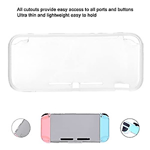 Janzoom TPU Sleeve, Protective Case Portable Comfortable Comprehensive Protection Anti Fingerprint Half Packed for Switch Lite(Transparent)