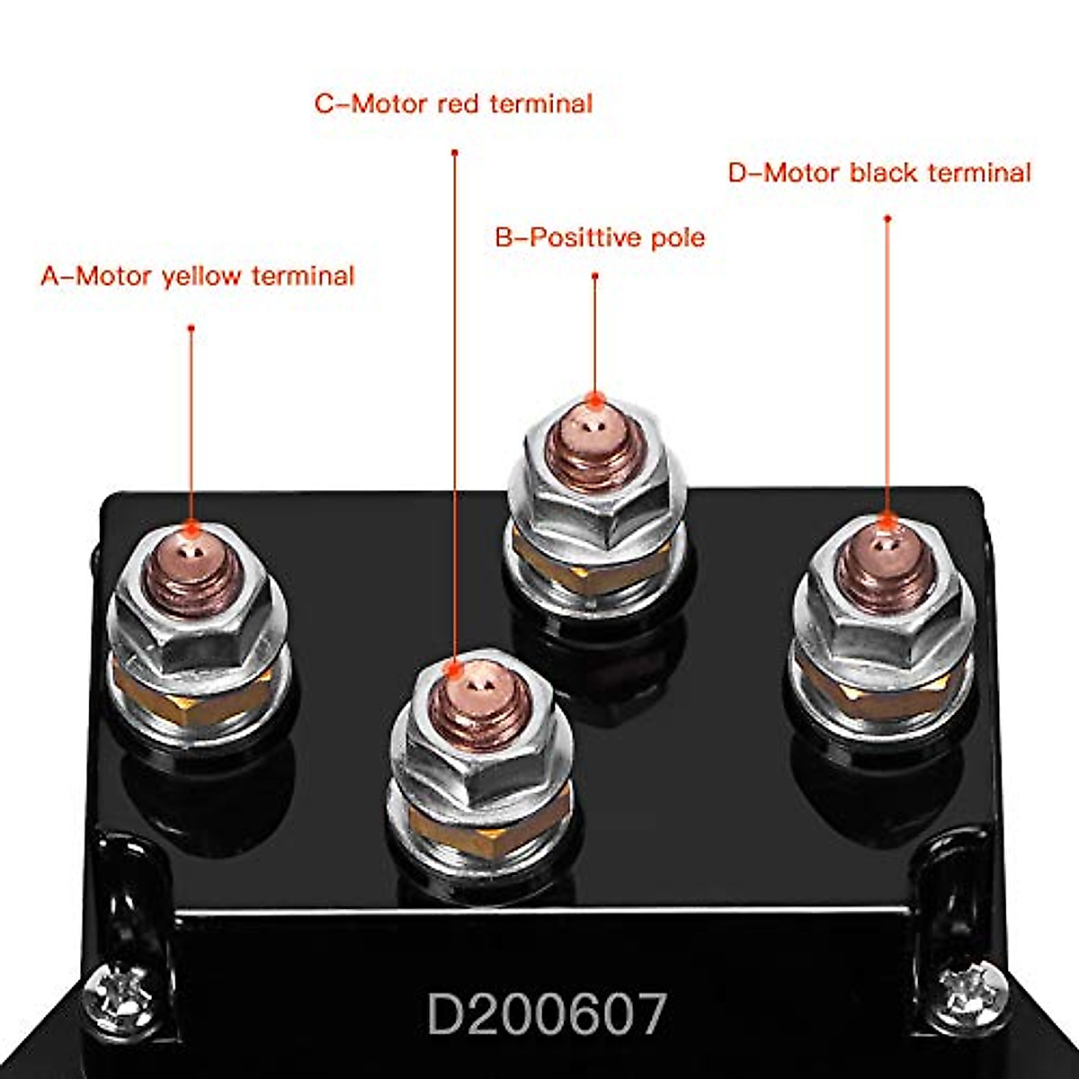 BIGTUR 500A 12V Winch Relay Solenoid Replacement Contactor for 8000-15000lb ATV UTV Truck 4WD 4x4 Winch
