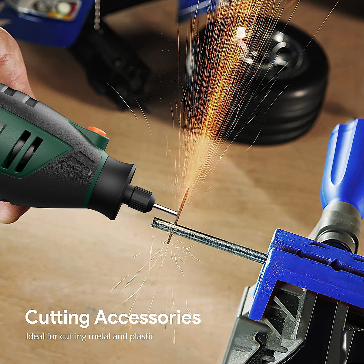 DEPSTECH Rotary Tool Accessories Kit, 420Pcs Accessory Set, 1/8"(3.2mm) Diameter Shanks, Universal Kit Fits All Tool for Carving, Sanding, Cutting, Drilling, Grinding, Cleaning and Polishing- AT420