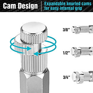DURATECH Internal Pipe Wrench Set, Pipe Nipple Extractor Set, 3-Piece, 3/8",1/2" and 3/4" Pipe Capacities, Organizer Pouch Included
