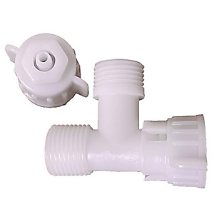NuFlush Nylon Bidet T-Adapters 1/2 inch Female 1/2 inch Male, With 1/2 inch Pipe Thread Hose connection