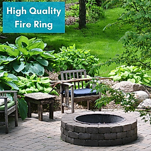 BIRDROCK HOME 30 Inch Inner Fire Pit Ring for The Outdoors - Heavy Duty Metal - 36 Inch Outer - Durable Solid Iron - Home Fire Pits - Lightweight - Above or Below Ground - Round - Black