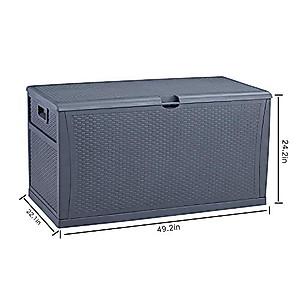 COVERONICS 120 Gallon Patio Stroage Deck Box Waterproof Plastic Outdoor Storage Container for Patio Furniture Cushions,Pool Toys,Garden Tools