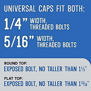Stinky John's Tall Toilet Bolt Caps: Don't Cut Those Bolts! 100% Made in USA, toilet bolt caps, toilet bolt covers, toilet screw covers (Universal Fit, 2 Pack)