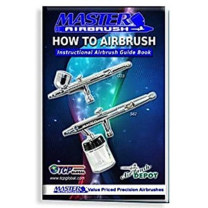 Master Airbrush (Pack of 10) TB-002 Empty 3/4 Ounce (22cc) Glass Jar Bottles with 30° Down Angle Adaptor Lid Assembly - Fits Dual-Action Siphon Feed Airbrushes, Use with Master, Badger, Paasche, Iwata