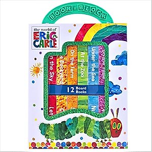 World of Eric Carle, My First Library 12 Board Book Set - First Words, Alphabet, Numbers, and More! Baby Books - PI Kids