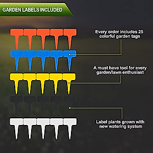 53 Gallon Portable Rain Barrel Water Tank - Collapsible Rainwater Collection System Storage Container - Water Collector Barrels Include Two Spigots and Overflow Kit - Comes with 25 Garden Labels