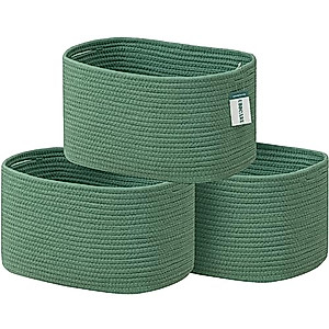 UBBCARE Storage Baskets for Shelves, 15x10x9'' Larger Woven Basket for Storage&Organizing, Cotton Rope Basket Cube Storage Organizer&Shelf Basket, Toy Organizer Storage Basket, Green