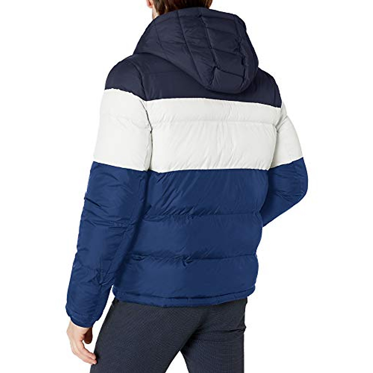 Tommy Hilfiger mens Hooded Puffer Jacket Down Alternative Coat, Bluebell Color Block, Medium US