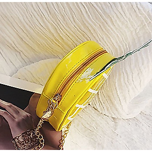 QZUnique Fruit Shape Handbag PU Crossbody Shoulder Bag Adjustable Strap Clutch Jelly Purse Pineapple