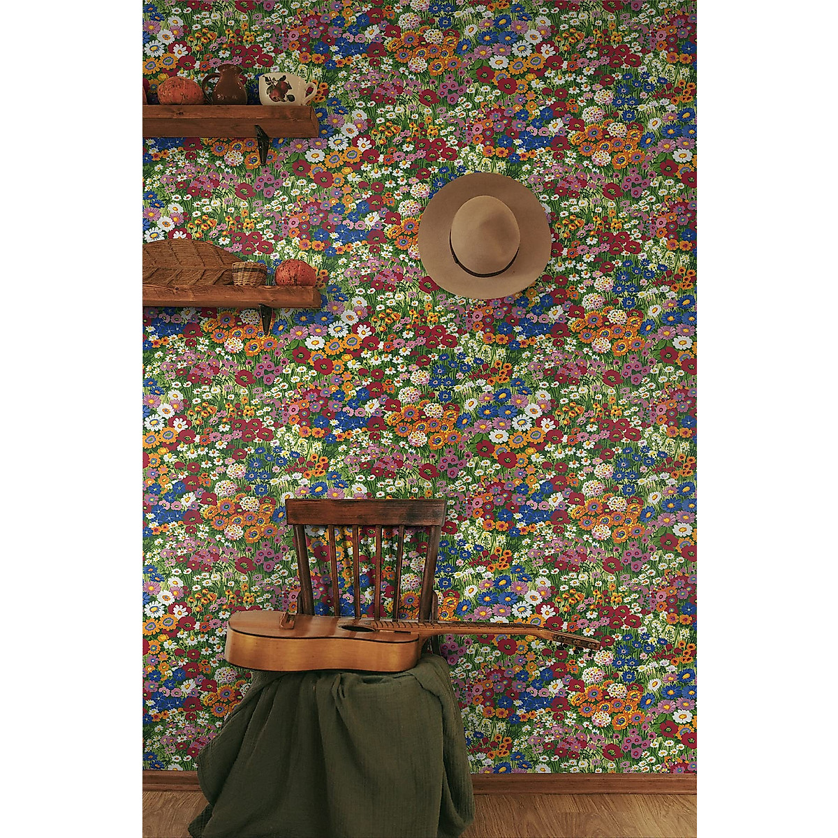 NextWall Floral Meadow Peel and Stick Wallpaper (Multicolored)