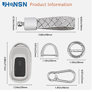 UHONSN Accessories for Honda Civic Accord 2022 Key Fob Cover Car Keys Shells Keychains Full Covers Protector Case Soft TPU Silver
