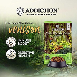 Addiction Viva Venison Cat Grain Free Dry Cat Food Novel High Protein Recipe Crafted in New Zealand 4lb