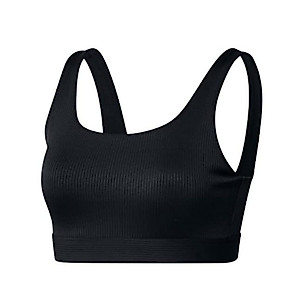 adidas Women's Training Ribbed Light Support Bra, Black/White, Small A-C