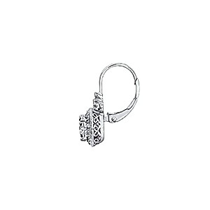 Amazon Essentials Platinum Plated Sterling Silver Antique Drop Earrings set with Round Cut Infinite Elements Cubic Zirconia (3.5 cttw), (previously Amazon Collection)