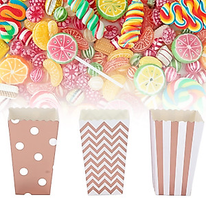 Popcorn Boxes 36PCS Large Capacity Popcorn Paper Boxes Buckets Top Opening Popcorn Cups Popcorn Container for Movie Party(Rose Gold)