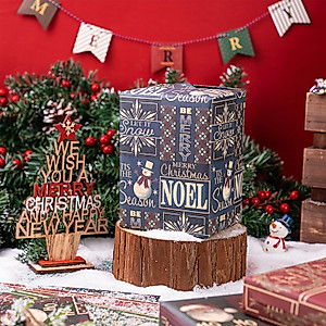 RUSPEPA Kraft Wrapping Paper Sheets - Christmas Santa Claus and Snowman Design - 12 Folded Sheets-19.68 X 27.5 Inch