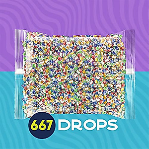 Colombina Delicate Fruit Filled Drops Individually wrapped hard candy in a bulk bag of 4 Assorted Fruit Candy Flavors, 2.2 pounds, 660 candies from Colombina