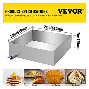 VBENLEM Maple Syrup Evaporator Pan 24x24x7 Inch Stainless Steel Maple Syrup Boiling Pan for Boiling Maple Syrup