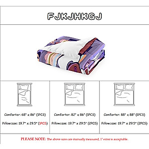 FJKJHKGJ African American Black Girl Twin Bedding Set, Twin Bed Comforter Sets for Girls Black Girl Magic Comforter Set Purple Twin Size Cute 2 Piece Quilt Set, 1 Comforter + 1 Pillowcase