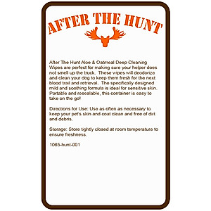 After The Hunt Grooming & Mud Dog Cleaning Wipes with Aloe & Oatmeal - 60 XL Wipes