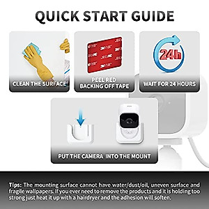 Blink Mini Camera Adhesive Wall Mount Bracket, Strong Adhesive Durable Camera Mount Stand for Blink Mini Indoor Camera, No Drill, No Screws, Decorate Damage-Free, Easy to Install (2 Pack)