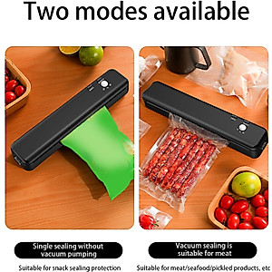 Vacuum Sealer - Automatic Food Vacuum Sealer with LED Indicator, Food Vacuum Sealer for Food Preservation Airtight Packaging System, Compact Design (Black)