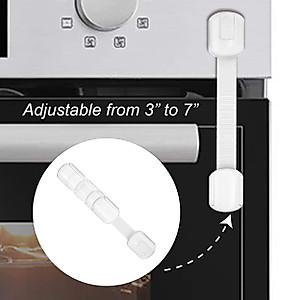 ABC123 - Child Safety Strap Locks (5 Pack) for Baby Proofing Cabinets, Drawers, Fridge & Toilets - Adjustable Strap Latches with Strong Adhesive, No Drilling Needed