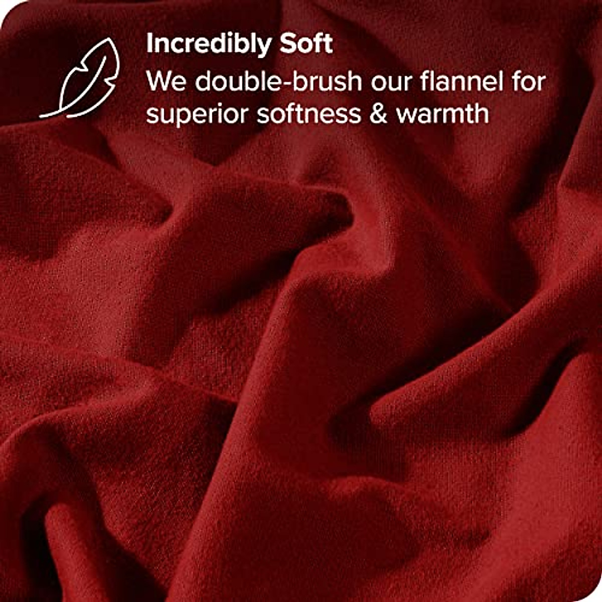 Bare Home Flannel Duvet Cover - Twin/Twin Extra Long - 100% Cotton, Velvety Soft Heavyweight Premium Flannel, Double Brushed - Includes Sham Pillow Covers (Twin/Twin XL, Red)