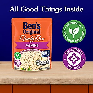 BEN'S ORIGINAL Ready Rice Jasmine Rice, Easy Dinner Side, 8.5 OZ Pouch (Pack of 12)