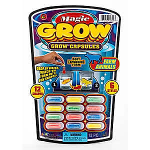 JA-RU Magic Grow Capsules (12 Capsules/Assorted Style) Best Growing Animals Assorted Style Capsules Bath Toys for Kids. 305-1H