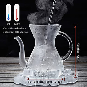 Pour Over Coffee Maker,1000ml/34oz Paperless Borosilicate Glass Carafe and Reusable Stainless Steel Permanent Filter,Glass Coffee Pot,Manual Coffee Dripper Brewer