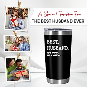 TEEZWONDER Gifts for Husband from Wife - Stainless Steel Insulated Coffee Tumbler With Lid 20 Oz - Father's Day Anniversary Wedding Birthday Gifts For Husband Hubby Him Men