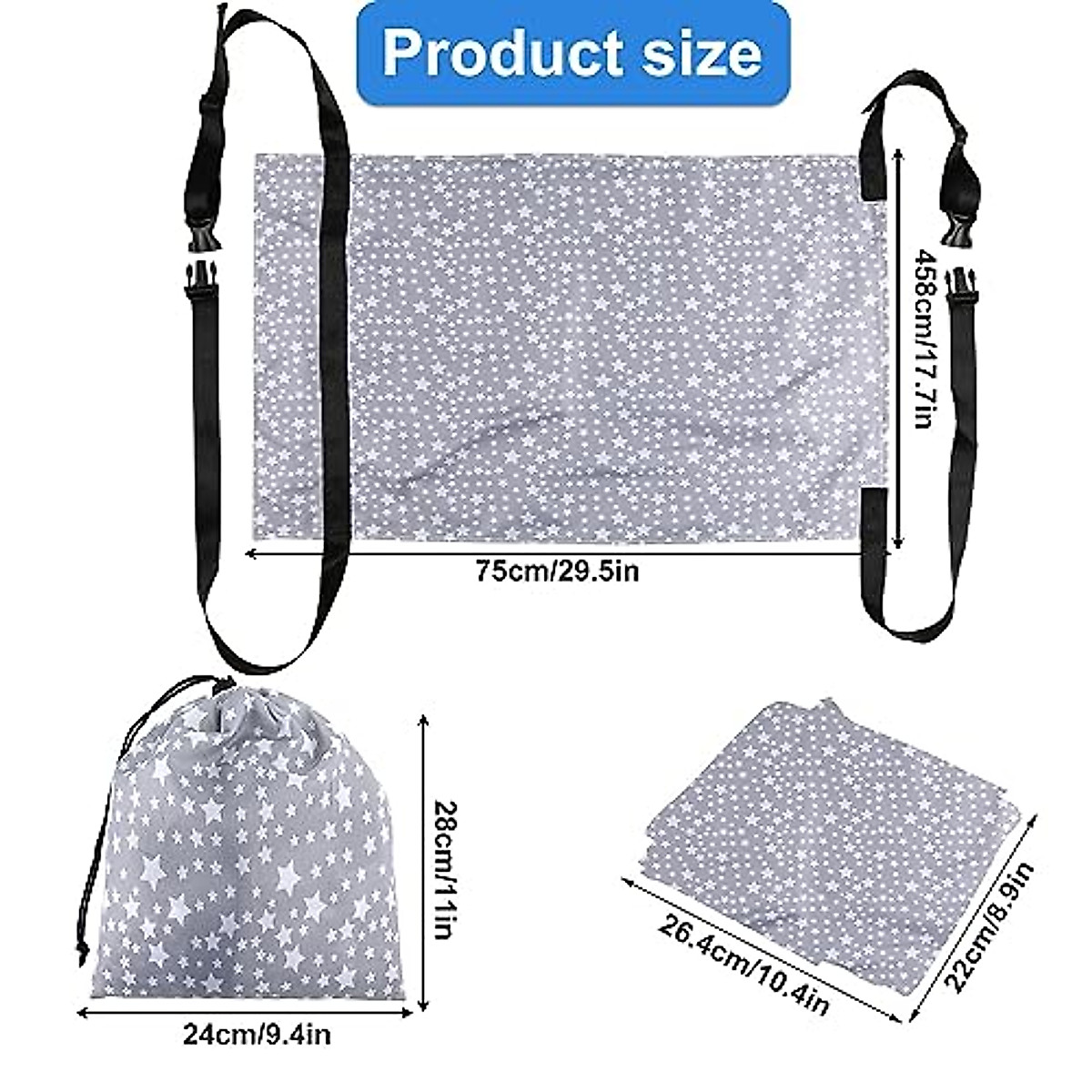 Airplane Footrest for Kids, Light Foldable Toddler Airplane Seat Extender Toddler Airplane Bed Portable Kids Airplane Footrest Travel Accessory for Kids (Stars)