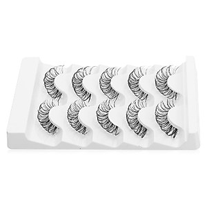 DSLONG Cat Eye Lashes Looks Like Eyelash Extensions, Russian Strip Clear Band Natural Look Wispy Lashes, D Curl Fluffy Volume Cross Multi layered Invisible Band Eyelashes (02B)