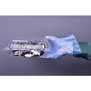 Daxwell Poly Gloves, Easy-Fit Food Prep Gloves, Header Gloves, One Size Fits All, Blue, With Wall Mount, F10003538 (Case of 1,000, 20 Cards of 50)