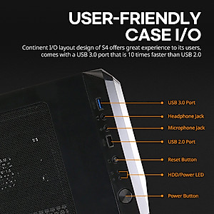 Zalman S4 Mid-Tower ATX PC Case, 2 x 120mm Fans Included, Acrylic Tinted Side Panel, ATX/mATX/Mini-ITX Support