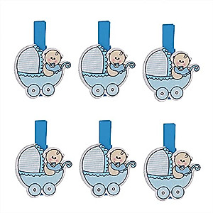 48 pcs Small Clothes Pins Baby Shower Clothespin Boy Party Favors- Clothespins for Crafts Photos Wooden Paper Picture Clips Decorative Little Clothes Pins for Hanging Pictures Baby Shower Decor Clip