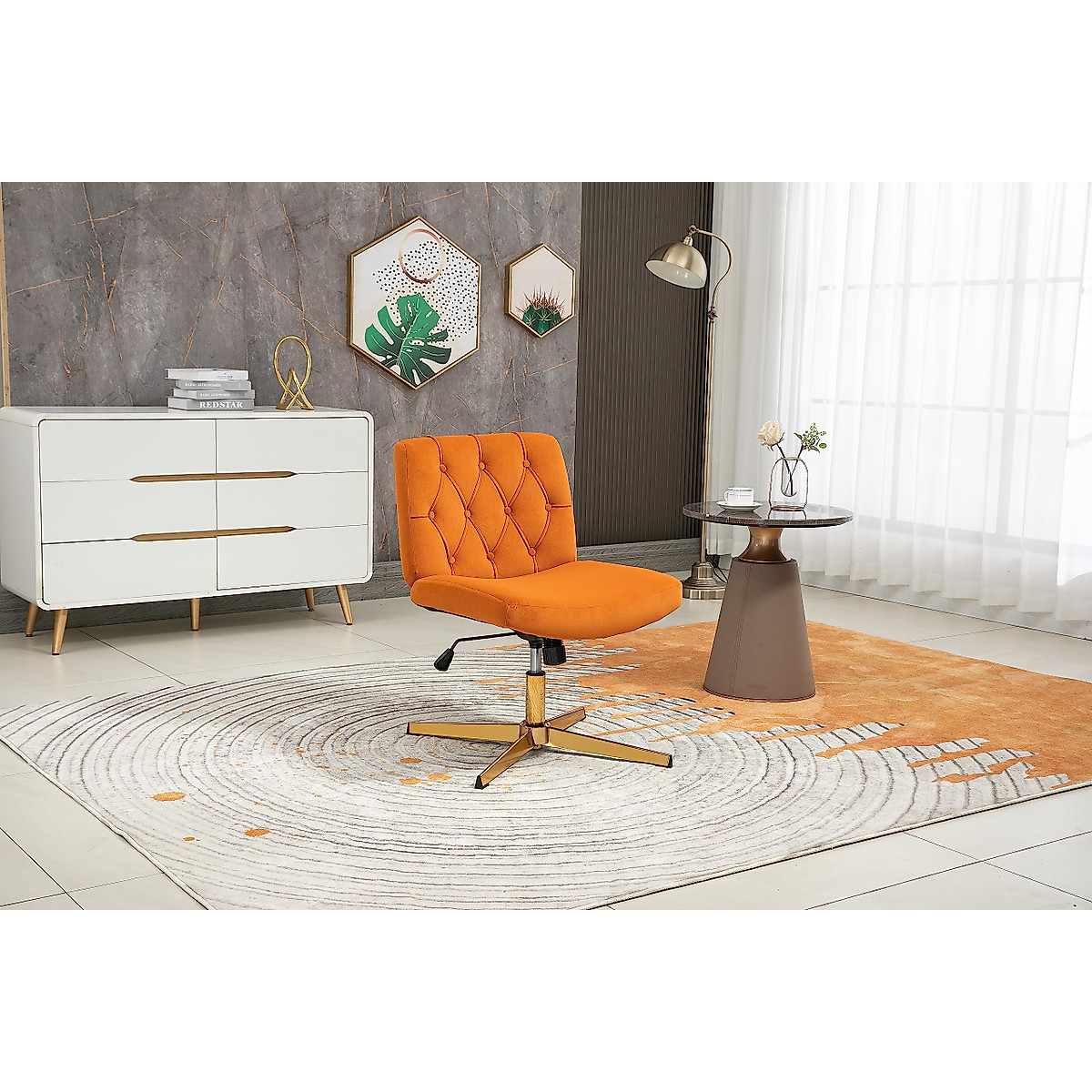 COOLMORE Home Office Desk Chair, Vanity Chair, Modern Adjustable Home Computer Executive Chair Swivel Task Chair for Small Space, Living Room, Make-up, Studying