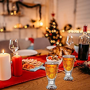 Nicunom 12 Pack Shot Glasses, 1.6 Oz Carved Shot Glass with Heavy Base, Round Shot Glasses Bulk, Lead-free Clear Shot Glass for Vodka, Whiskey, Tequila, Liquor, Espresso