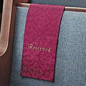 Trinity Church Supply Elegant Burgundy Polyester Jacquard Reserved Pew Cloth, 6 ⅞ x 31 ¼ Inches