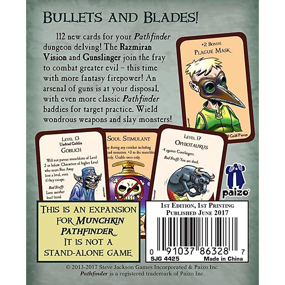 Steve Jackson Games Munchkin Pathfinder 2 – Guns and Razzes Card Game (Expansion) | 112-Cards | Card Game for Adults, Kids & Family | Fantasy RPG | Ages 10+ | 3-6 Players | Play Time 120 Min